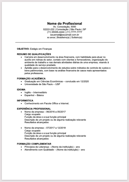 Modelo de Currículo 2021 | Pronto para baixar e preencher